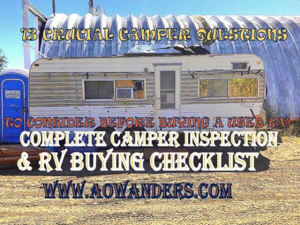 PRINTABLE ~ RV Camper Inspection And Buyers Checklist ~ AOWANDERS